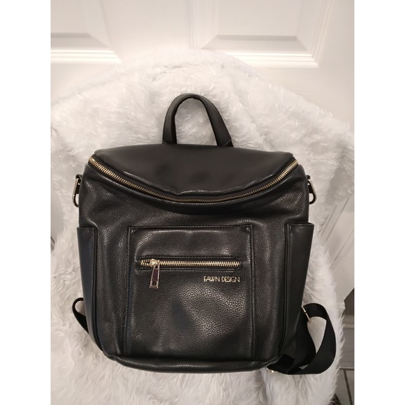 Fawn Design | Bags | Fawn Design Diaper Bag Backpack Black Faux Leather ...